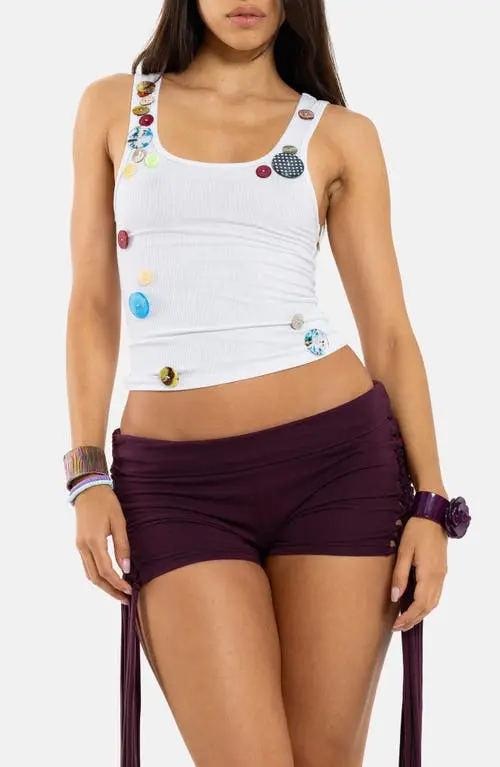 JADED LONDON Button Detail Rib Tank