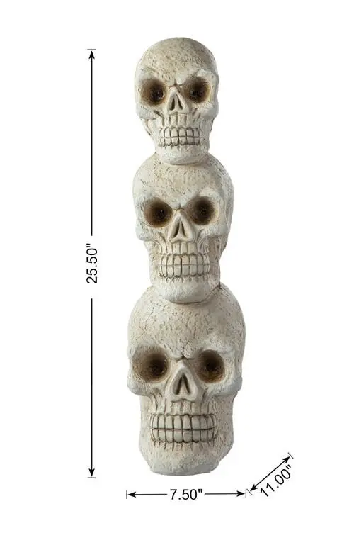GLITZHOME Lighted Halloween Mgo Skull Porch Decor With Timer