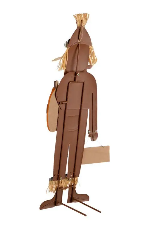GLITZHOME Fall Metal Scarecrow Yard Stake Or Standing Or Hanging Sign