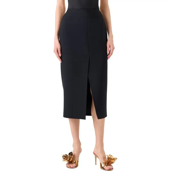 Akris Wool Double Face Pencil Skirt - Black