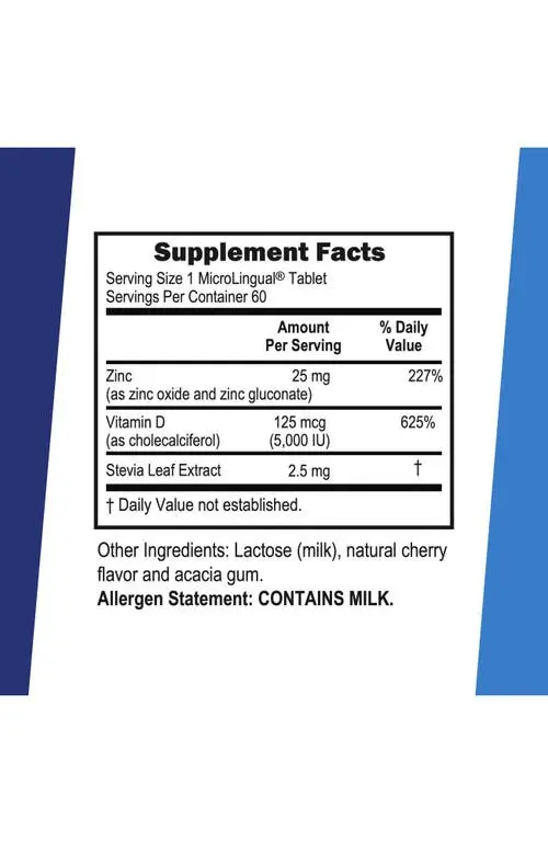 SUPERIOR SOURCE Advanced Zinc Immune Support Dissolvable Tablets