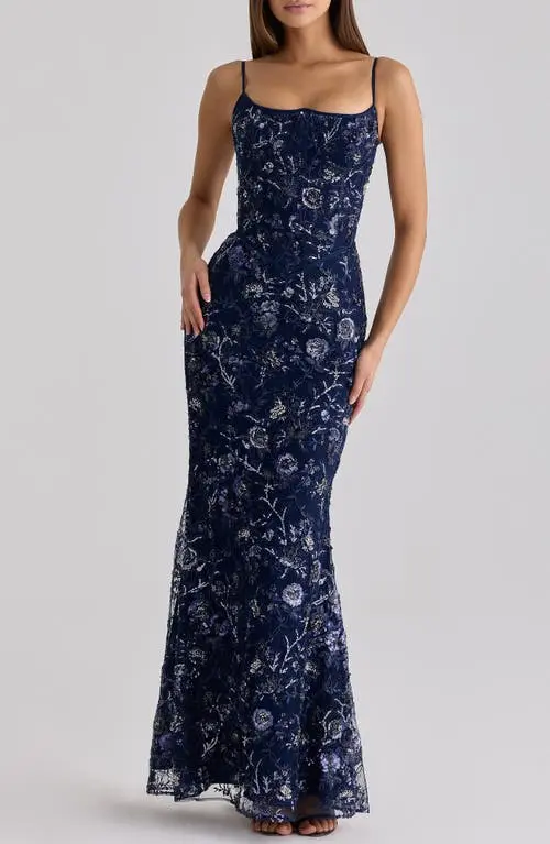 House Of Cb Naima Hand Beaded Gown