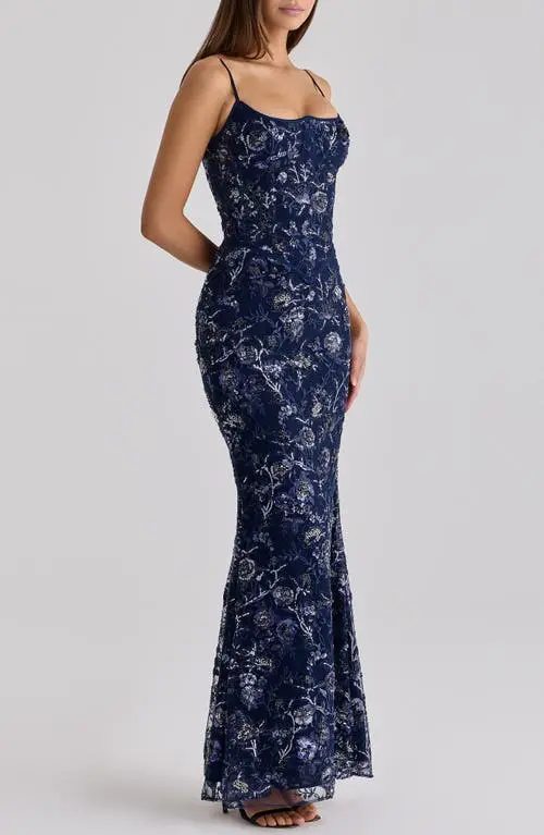 House Of Cb Naima Hand Beaded Gown