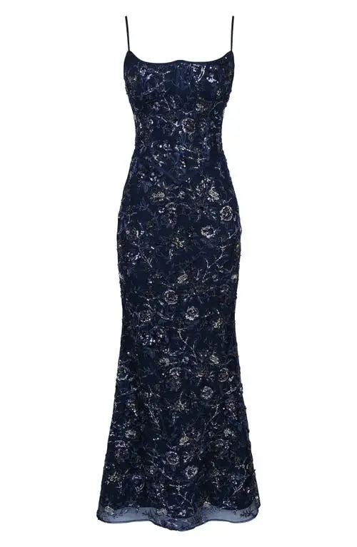 House Of Cb Naima Hand Beaded Gown