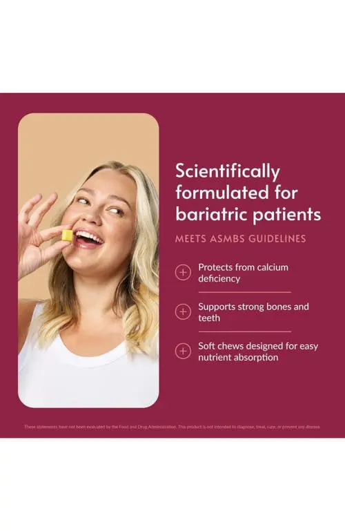 BARIATRIC ADVANTAGE Calcium Citrate Chewy Bites 500 Mg Vitamin D3 Supplement 90 Count 90 Count