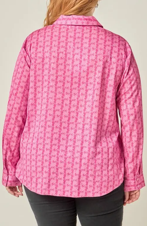 English Factory Floral Printed Satin Shirt