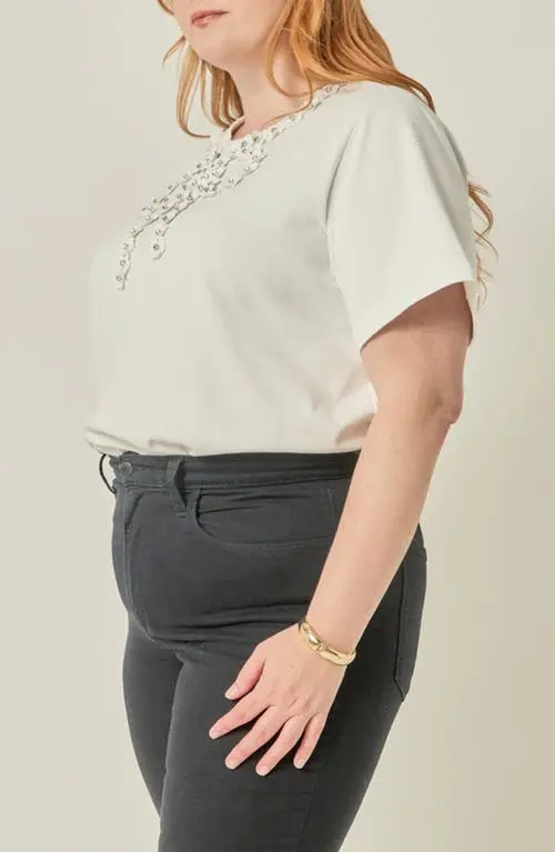 English Factory Bow Bead Detail Top