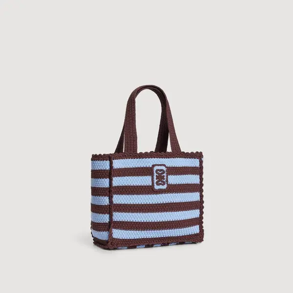 Sandro Striped Crochet Bag