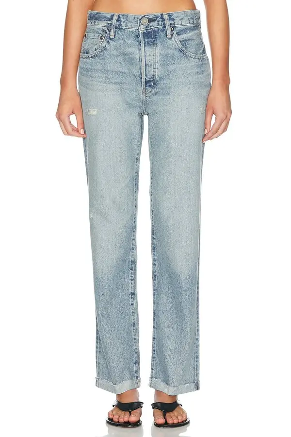 Moussy Vintage Copper Straight Leg Jeans - Light Blue