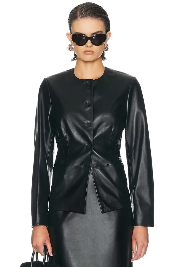 Loulou De Saison Adea Collarless Tailored Jacket - Black