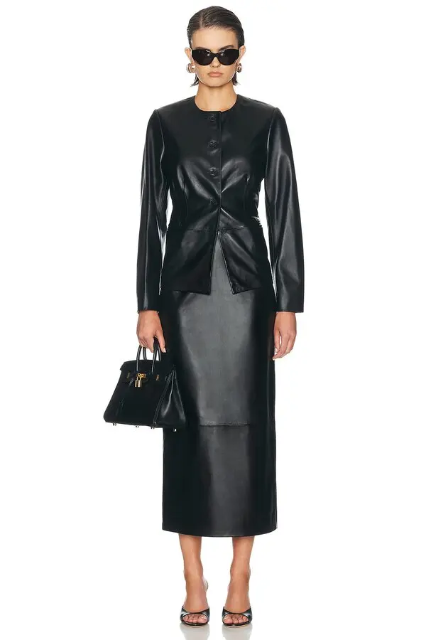 Loulou De Saison Adea Collarless Tailored Jacket - Black