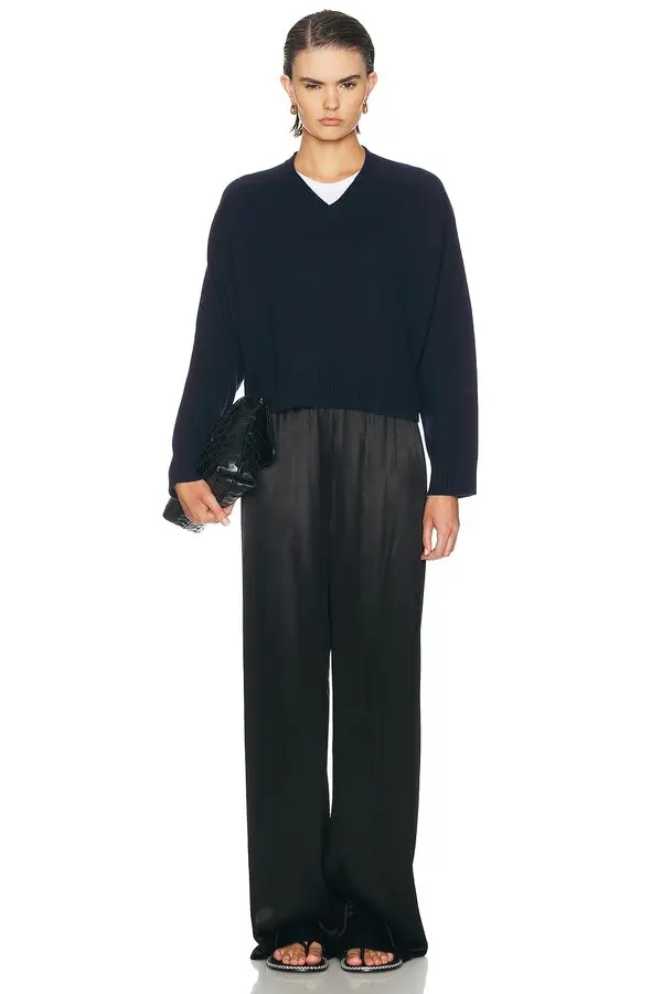 Loulou De Saison Anzor V-neck Saddle-sleeve Cashmere Sweater