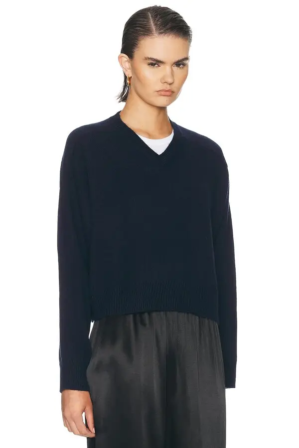 Loulou De Saison Anzor V-neck Saddle-sleeve Cashmere Sweater