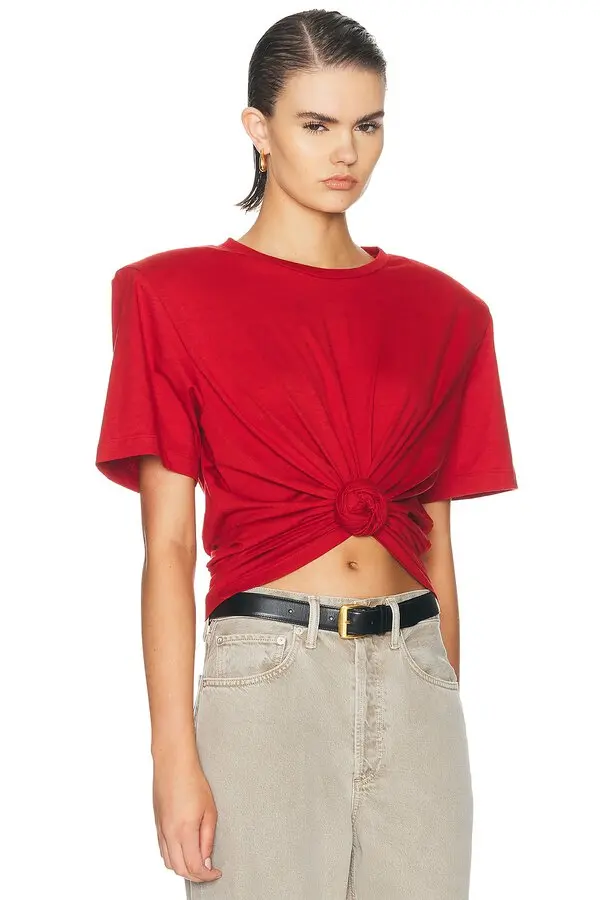 Magda Butrym Knot Front T-shirt - Red