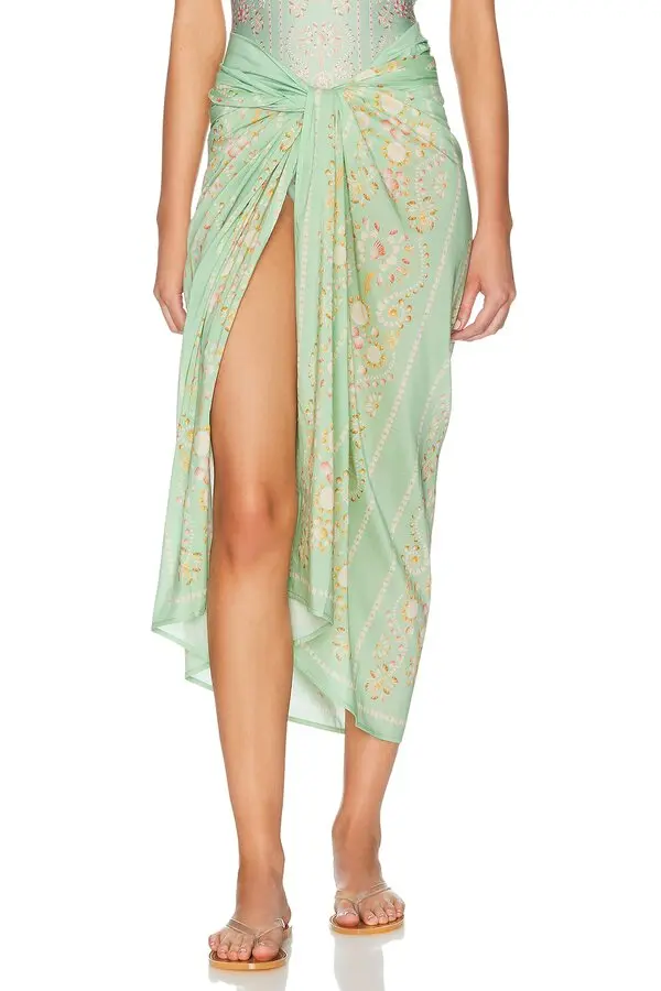 Agua Bendita Pareo Midi Skirt - Playa