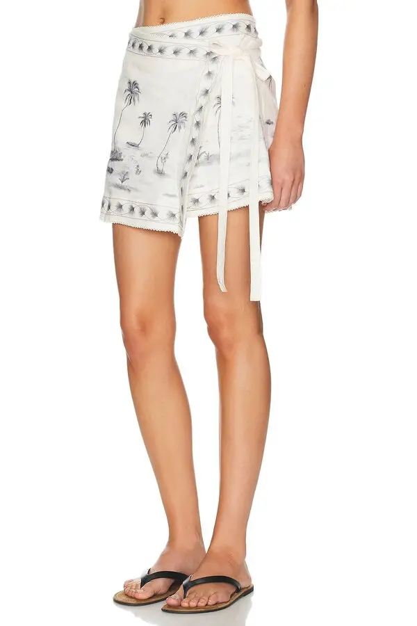 Agua Bendita Luna Mini Sarong Skirt - Arena