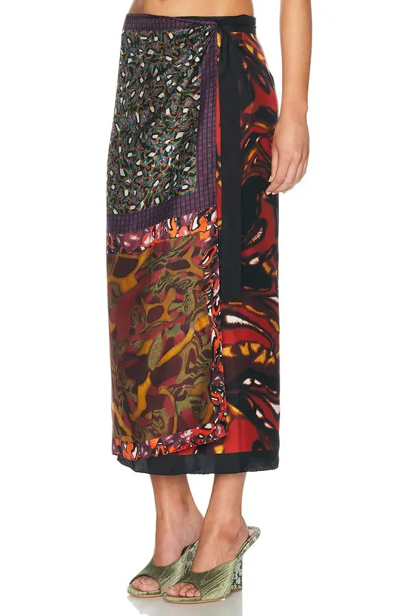 Dries Van Noten Scarfy Skirt In Multi