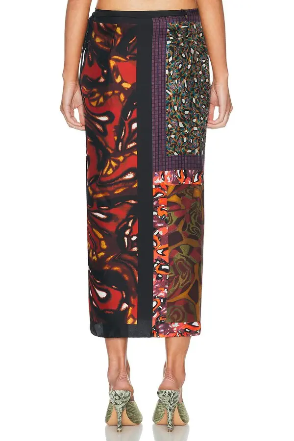 Dries Van Noten Scarfy Skirt In Multi