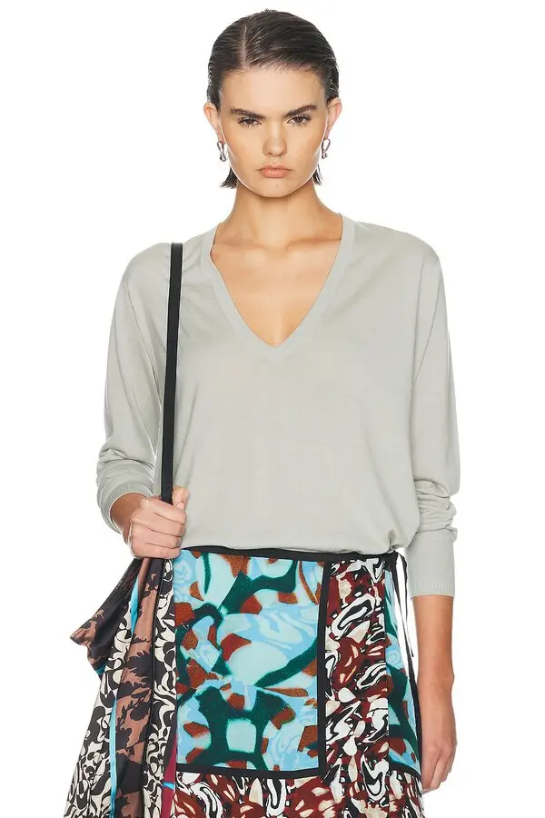 Dries Van Noten Tuomas V-neck Sweater - Light Grey