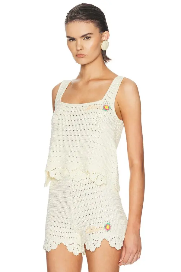 Chloé Crochet Tank Top - Iconic Milk