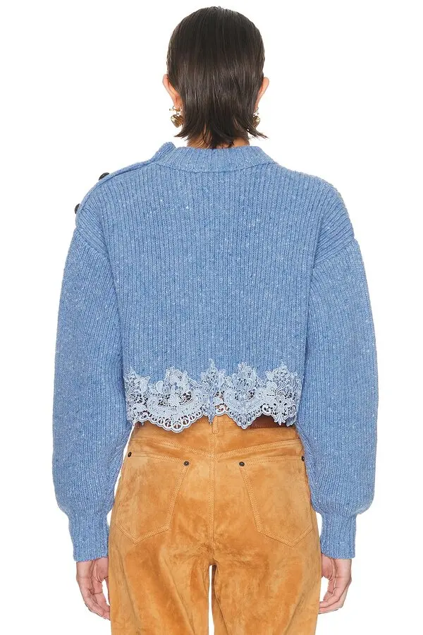 Chloé Cropped Sweater With Lace Detail