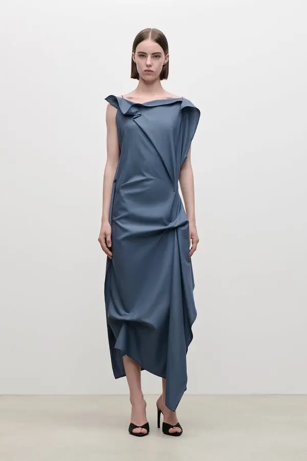 Victoria Beckham Draped Midi Dress