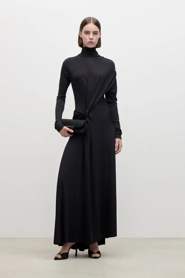 Victoria Beckham Letice" Draped Maxi Dress - Black
