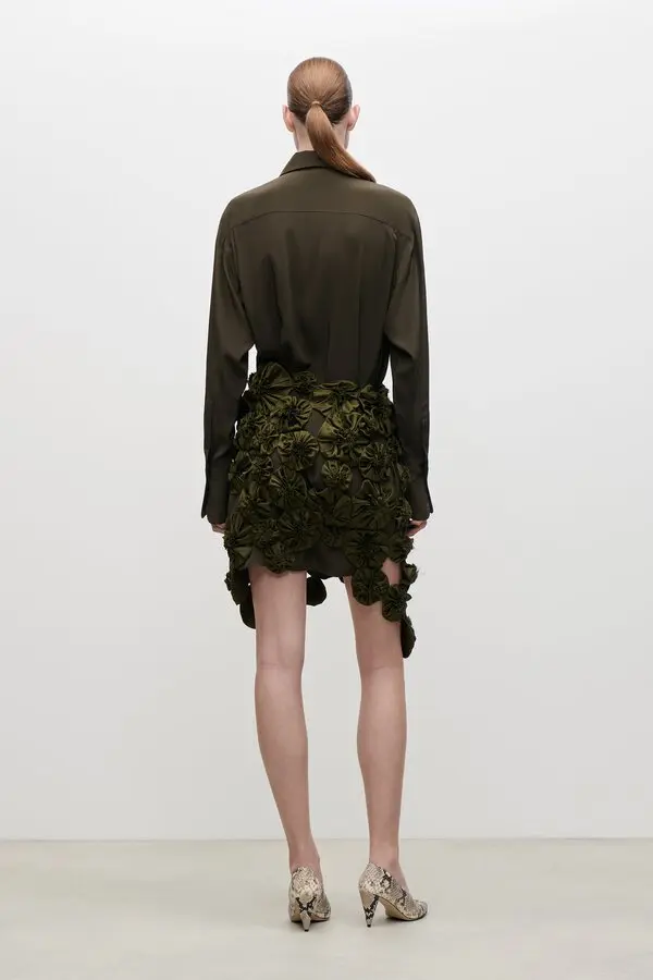 Victoria Beckham Applique Skirt - Green