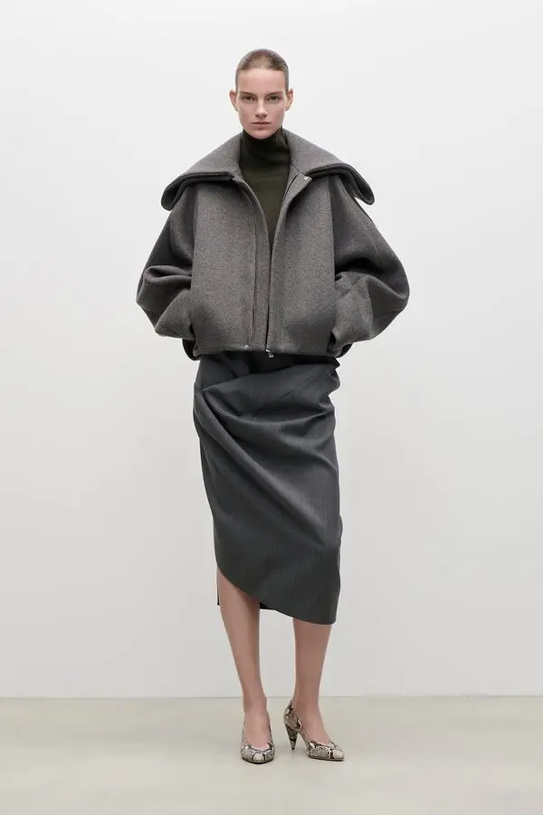 Victoria Beckham Folded Collar Bomber Jacket