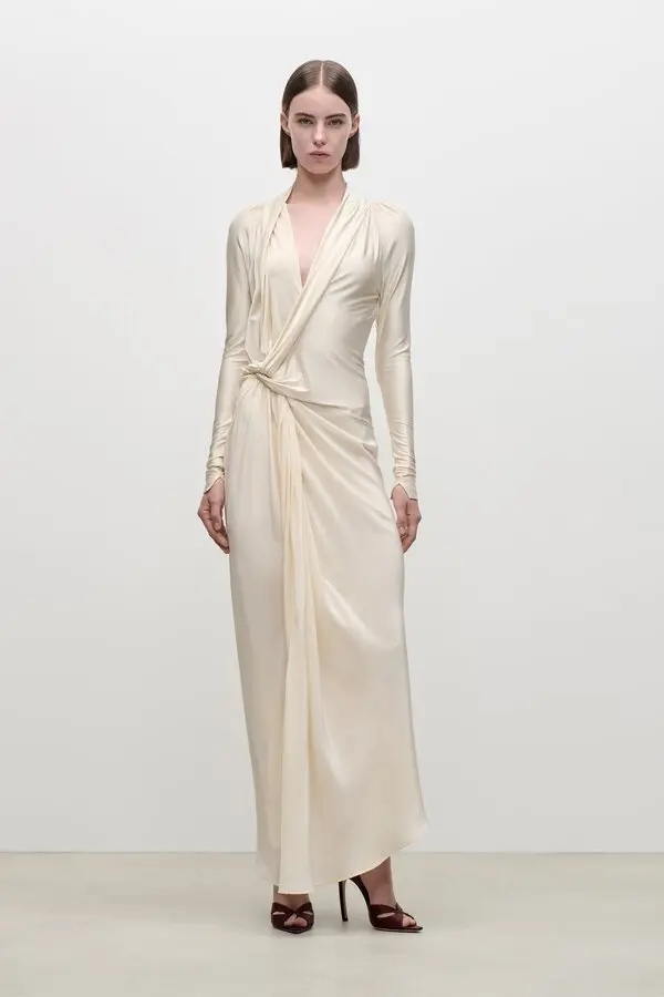 Victoria Beckham Lea Midi Dress - Ivory