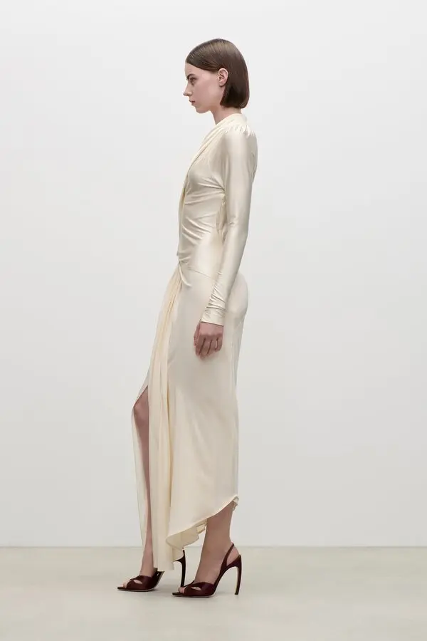 Victoria Beckham Lea Midi Dress - Ivory