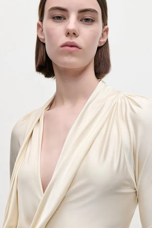 Victoria Beckham Lea Midi Dress - Ivory