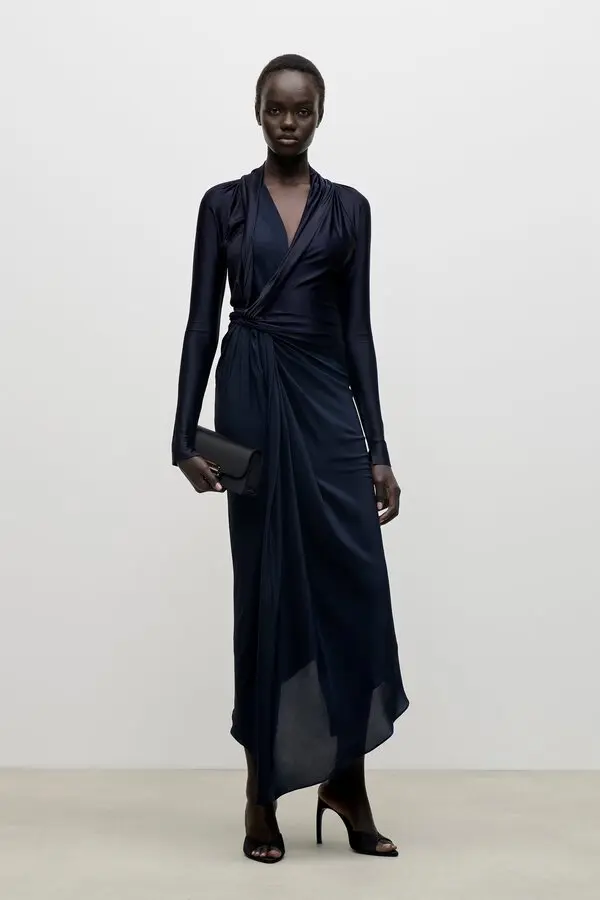 Victoria Beckham Lea Midi Dress - Navy
