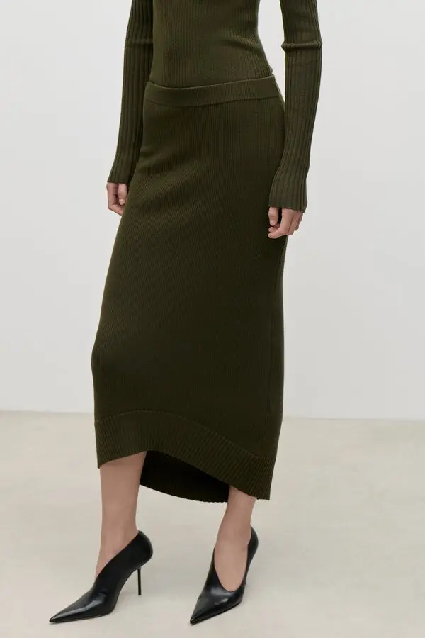 Victoria Beckham Fitted Skirt - Green