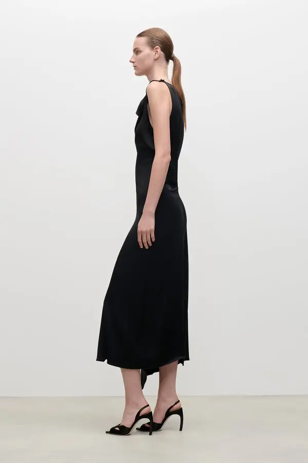 Victoria Beckham Draped Tailored Midi Dress - Black