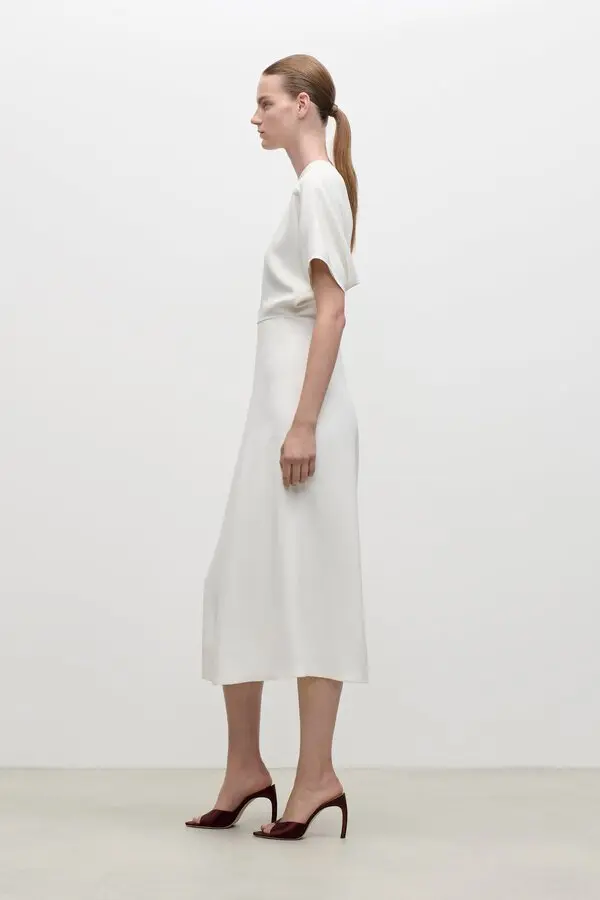 Victoria Beckham Eleanor Midi Dress - Bright Ivory