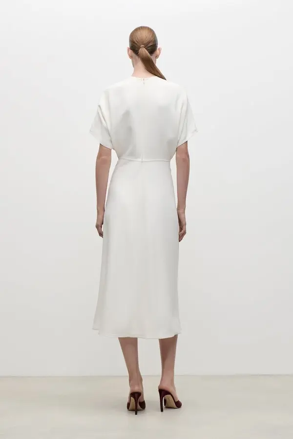 Victoria Beckham Eleanor Midi Dress - Bright Ivory