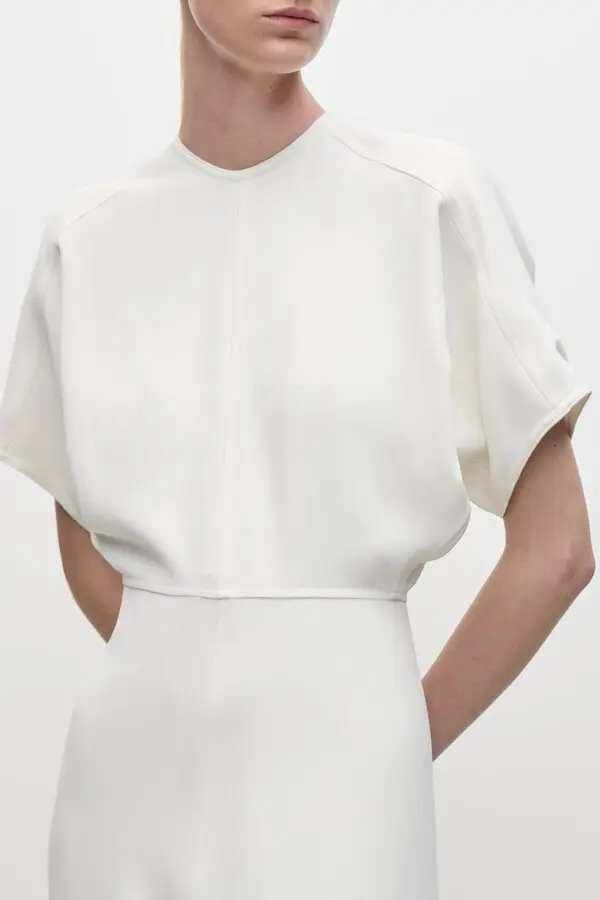 Victoria Beckham Eleanor Midi Dress - Bright Ivory