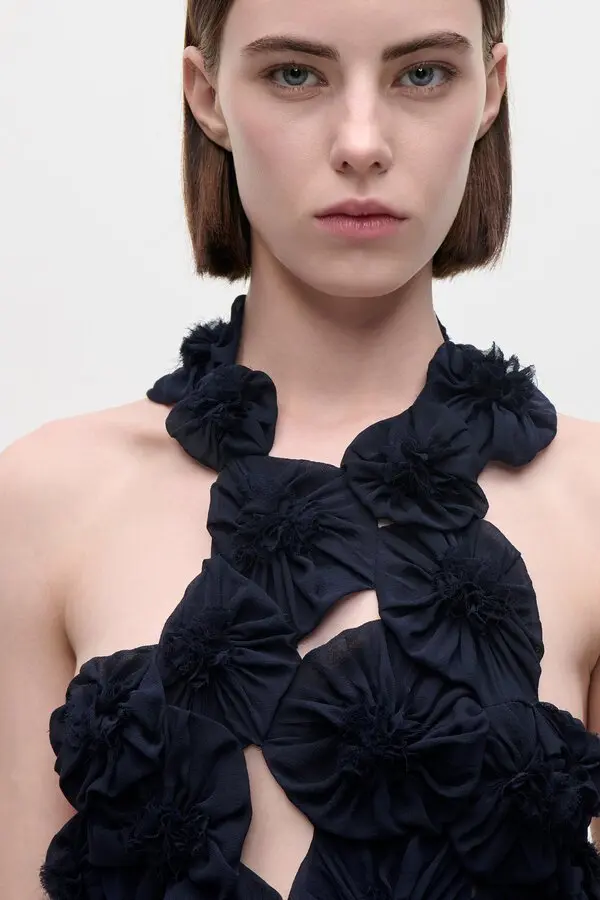 Victoria Beckham Appliqué Cut Out Gown