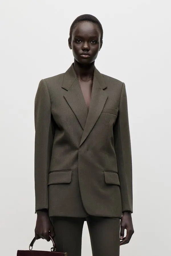 Victoria Beckham Single Breasted Jacket - Green