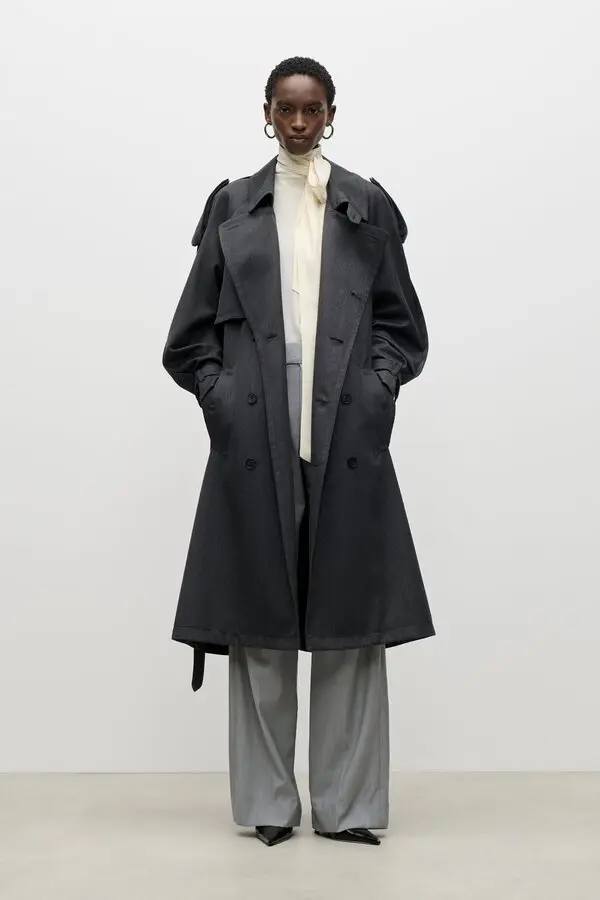 Victoria Beckham Trench Coat - Dark Grey