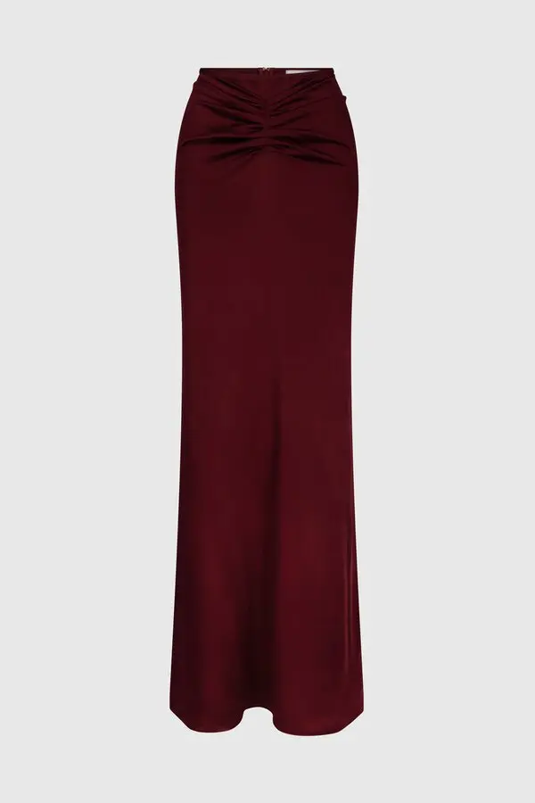 Victoria Beckham Isabella Skirt - Burgundy