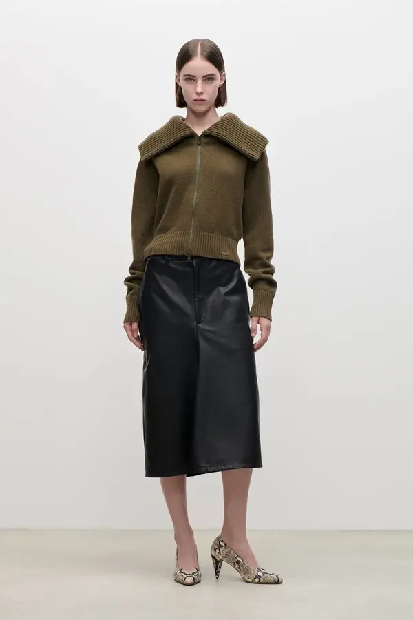 Victoria Beckham Wide Collar Zip Jumper