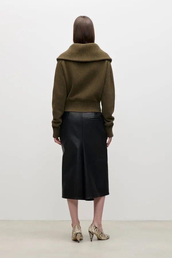 Victoria Beckham Wide Collar Zip Jumper