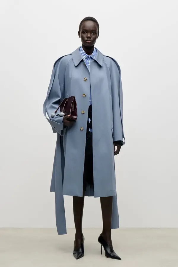 Victoria Beckham Car Coat - Blue