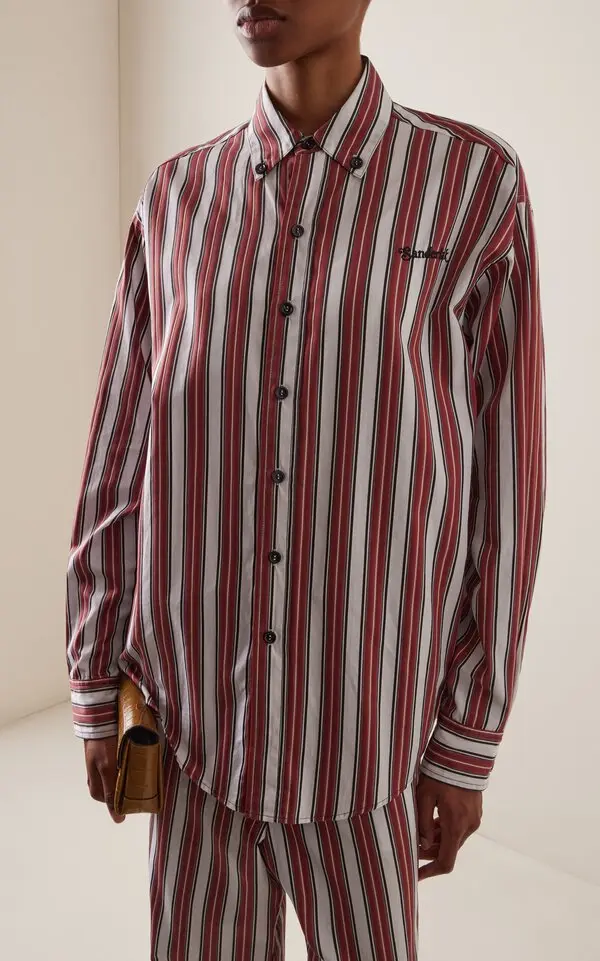 SANDERLAK Oversized Striped Cotton Shirt