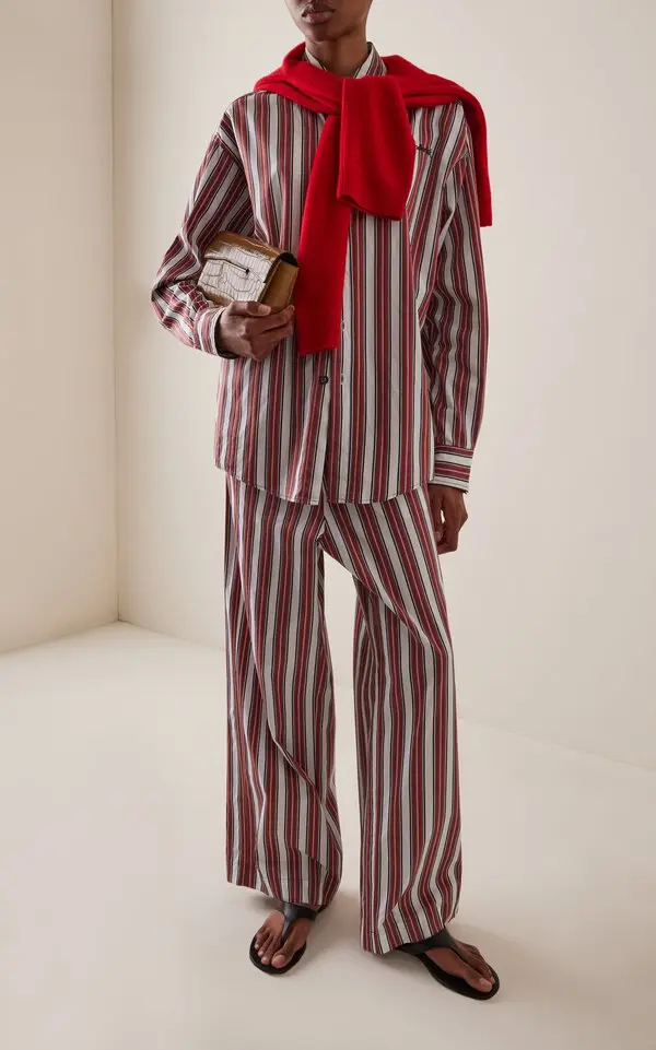 SANDERLAK Oversized Striped Cotton Shirt