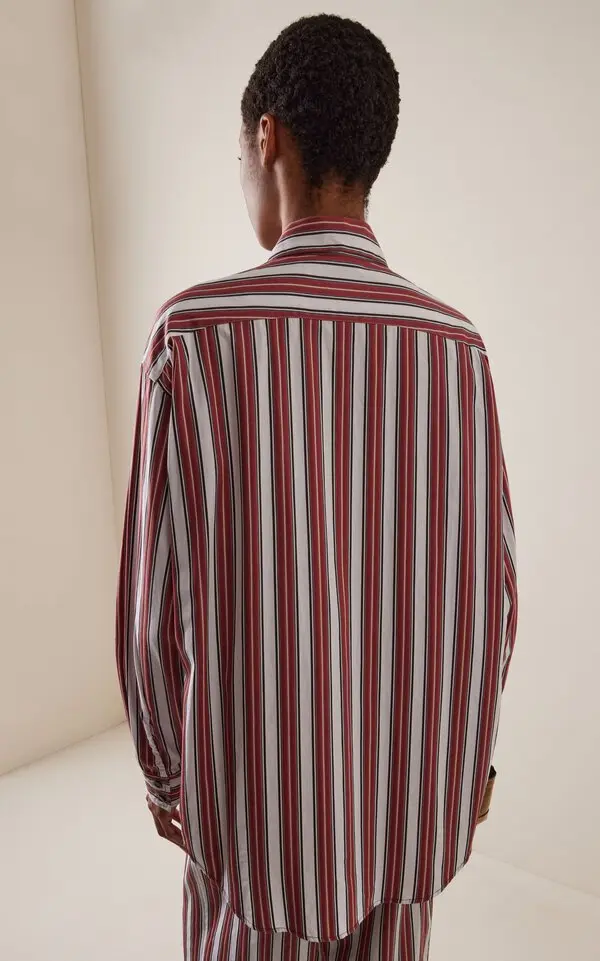 SANDERLAK Oversized Striped Cotton Shirt