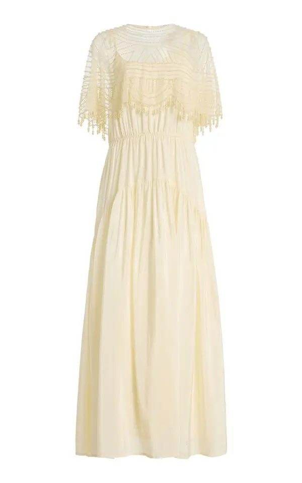 Sea Carlotta Embellished Midi Cape Dress