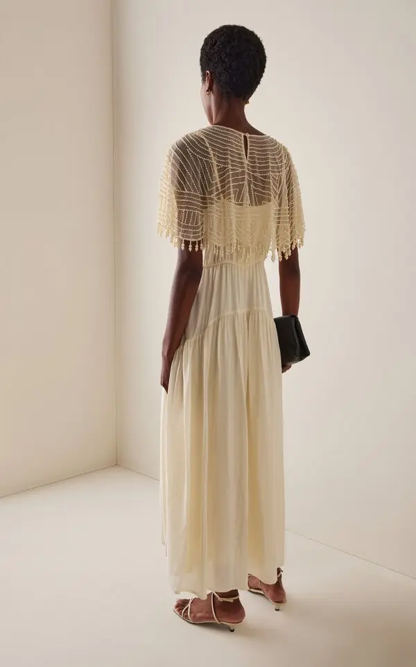 Sea Carlotta Embellished Midi Cape Dress